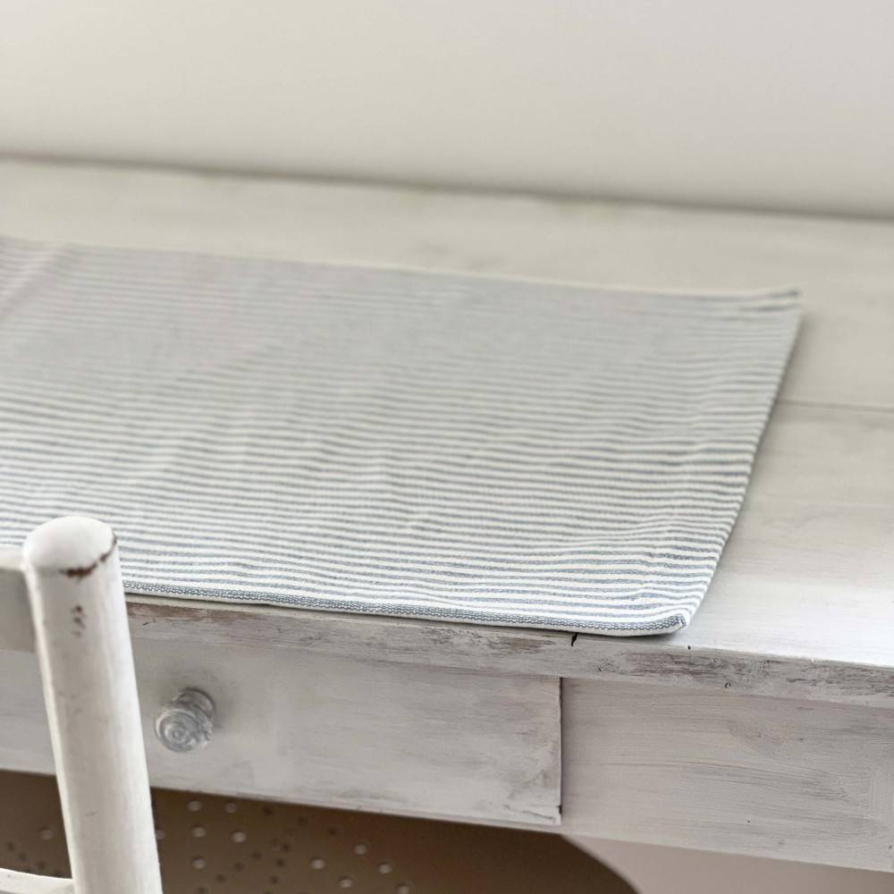 Set de table en coton rayures bleu et blanc de IB Laursen | Scandimag Déco