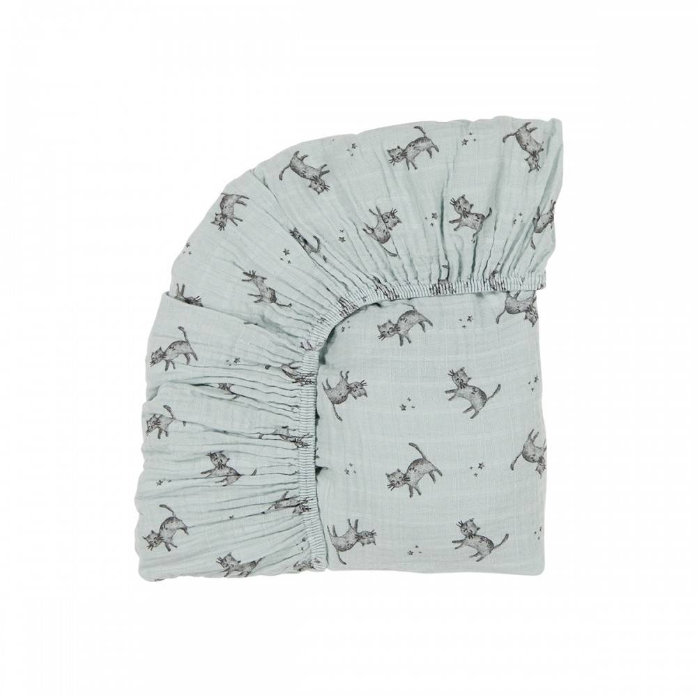 Drap housse bébé Olivia imprimé chats de Rose in April | Scandimag Déco